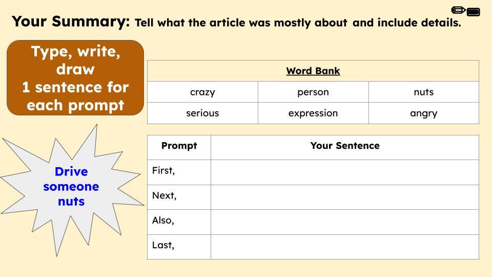 Drive Someone Nuts Figurative Language Reading Passage and Activities
