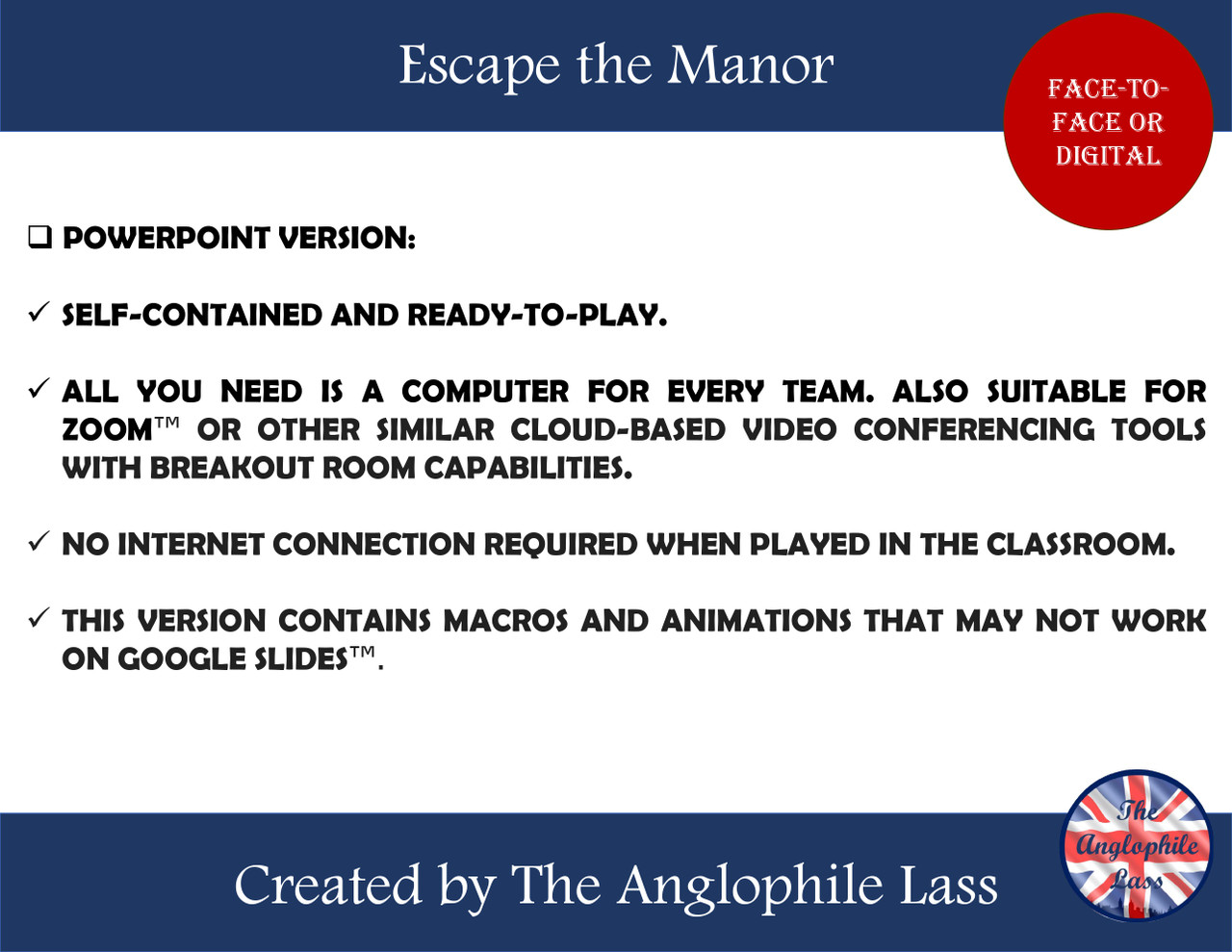 ELA Escape Room | Printable and digital | CEFR C1 | Grade 11-12