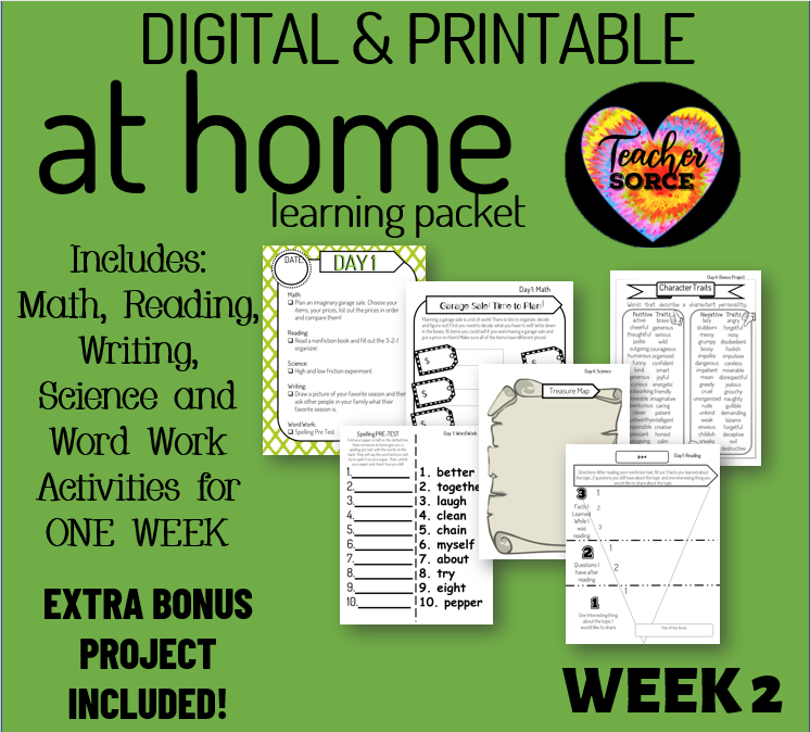 3rd Grade At Home Learning Packet Week Of Quarantine Homework Week 2