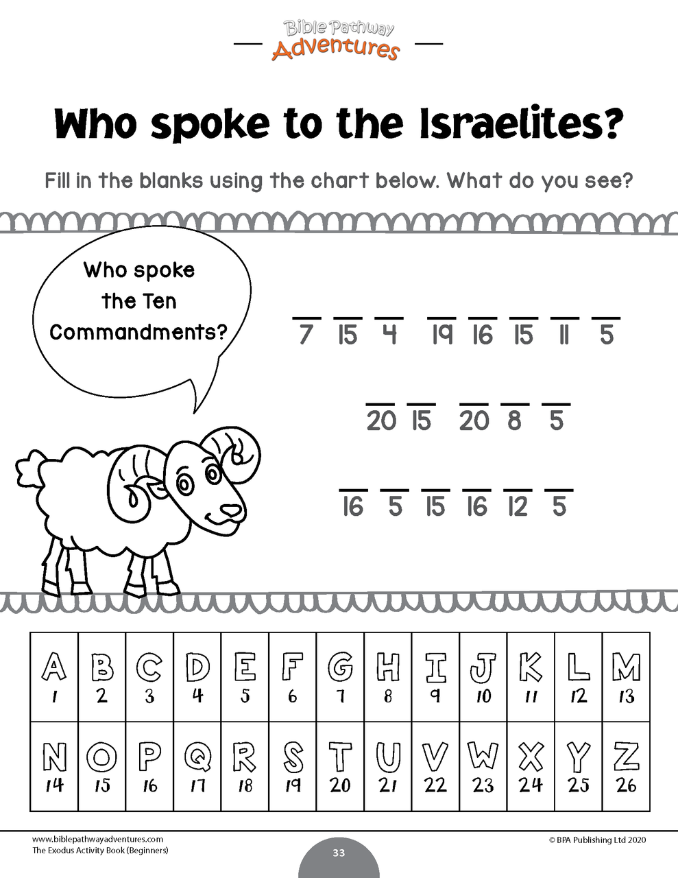 The Exodus Activity Book for Beginners