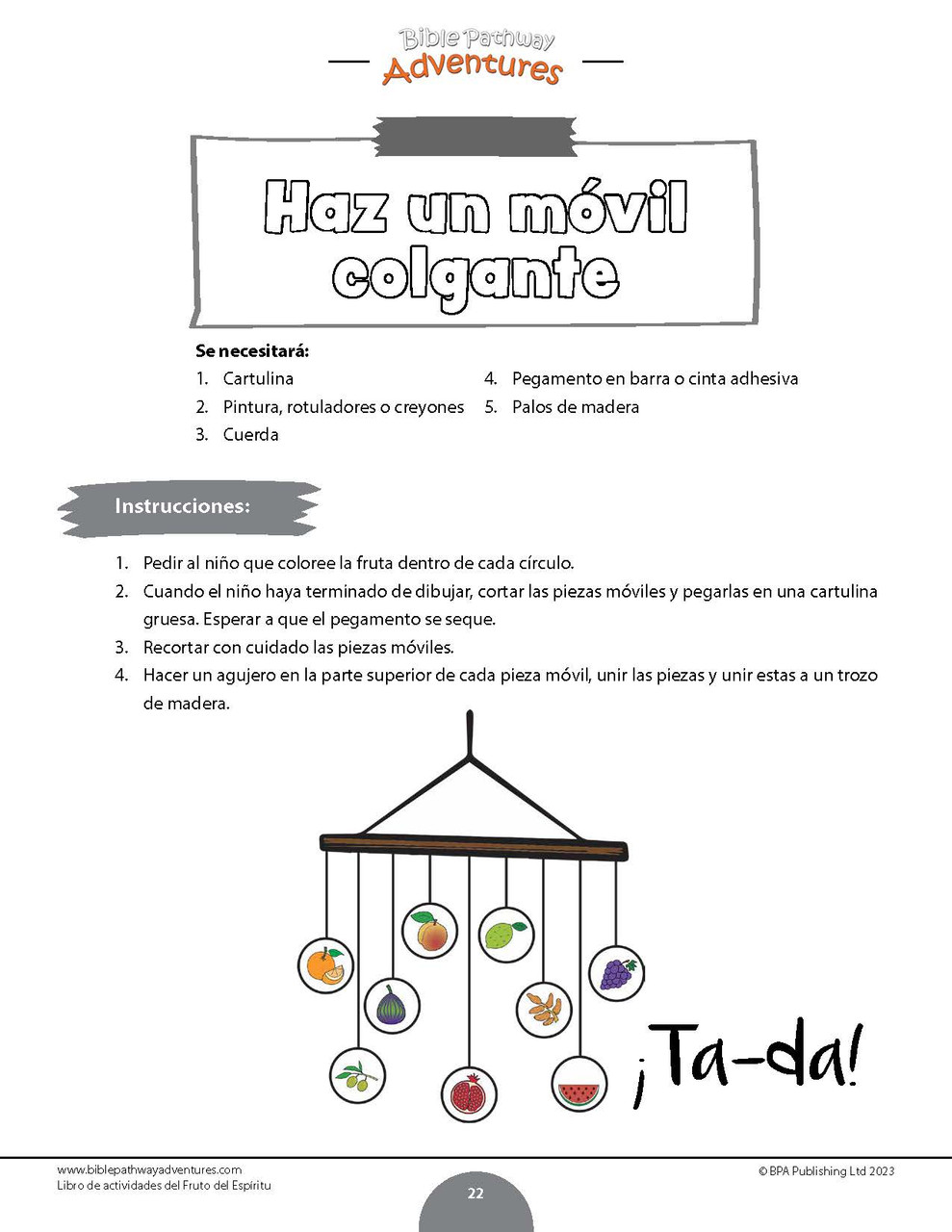 Libro de actividades del Fruto del Espíritu