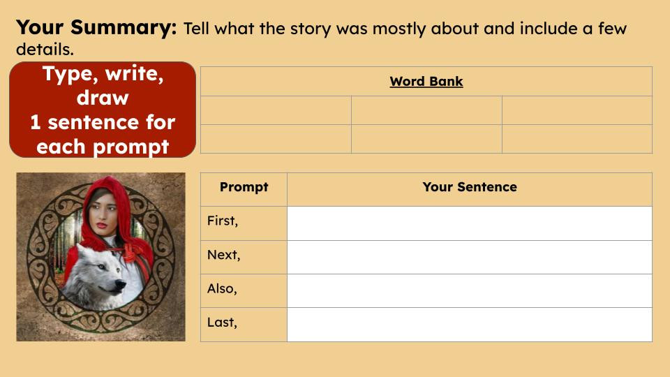 Ninja Red Riding Hood Read Aloud Activities