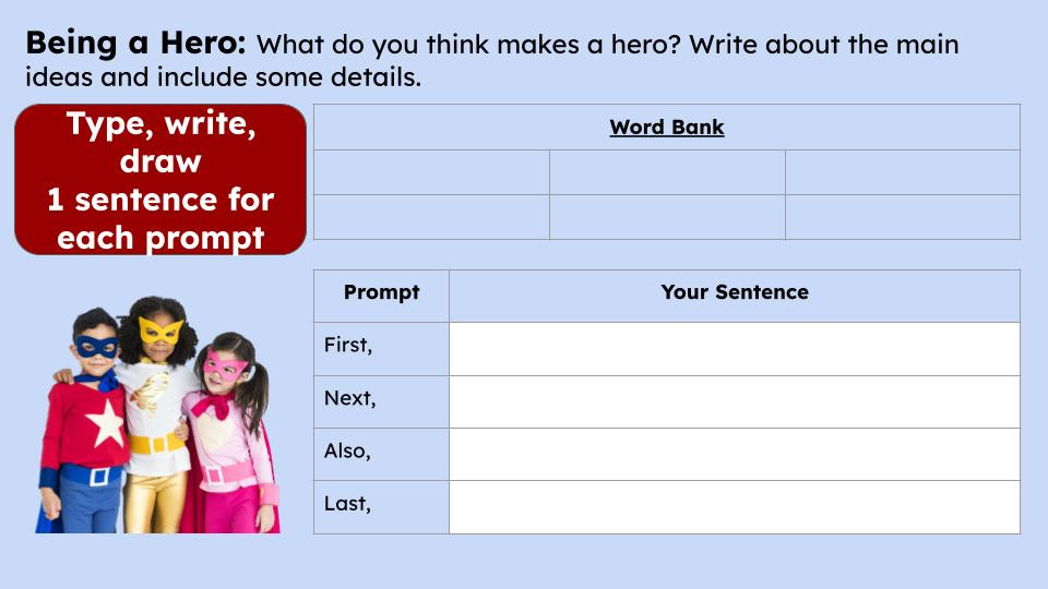 How To Be A Hero Read Aloud Activities