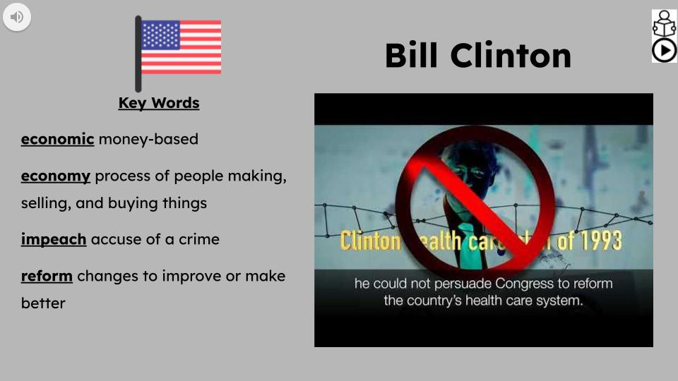 President Bill Clinton Informational Text Reading Passage and Activities