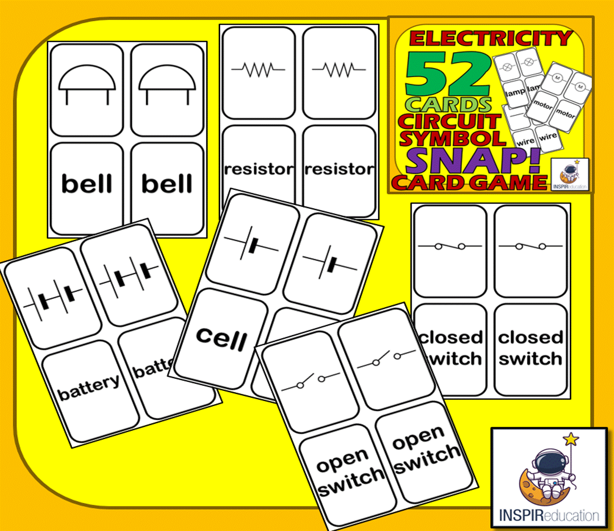 Electrical Circuits - Component Images and Name Match: SNAP! Card Game ...