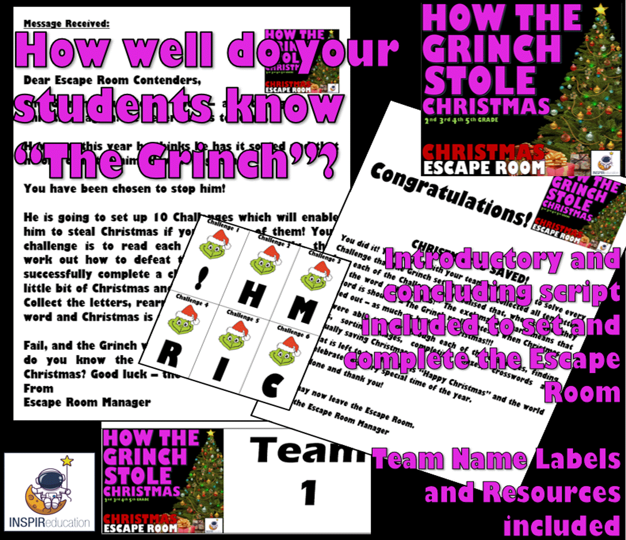 How the Grinch Stole Christmas: ESCAPE ROOM - 10 Challenges, Answer Key ...