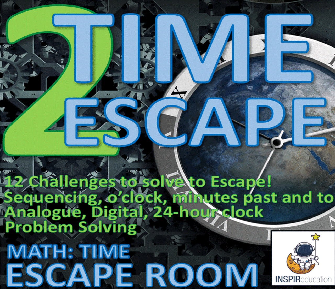 MATH ESCAPE ROOM: TIME Analogue, digital, 24-hour clock, problem ...