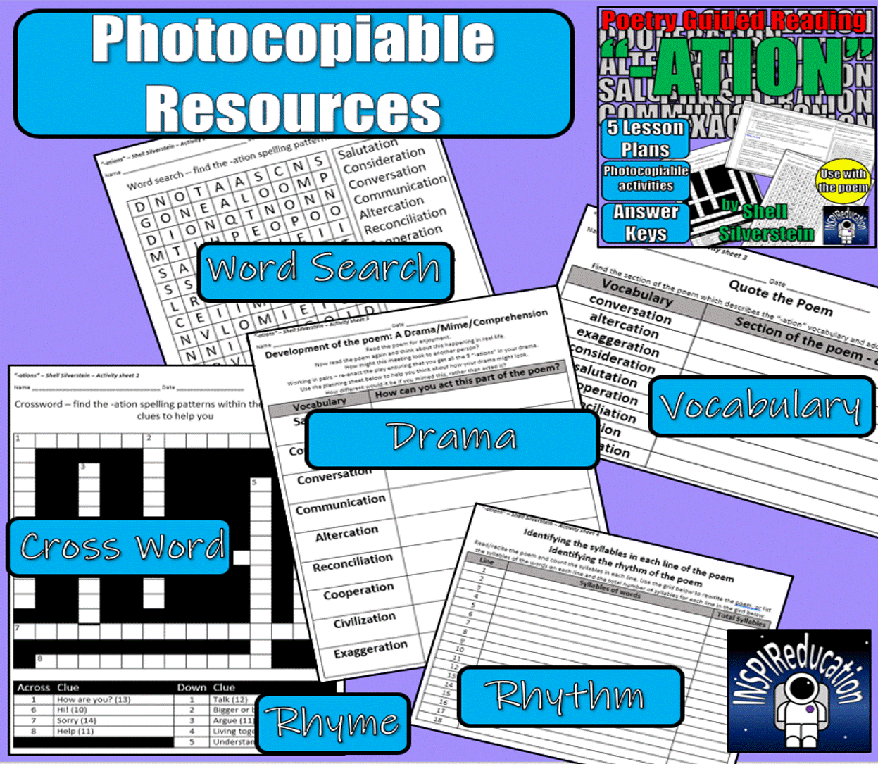 GUIDED READING BUNDLE: POETRY - Shell Silverstein (3 poems, question ...