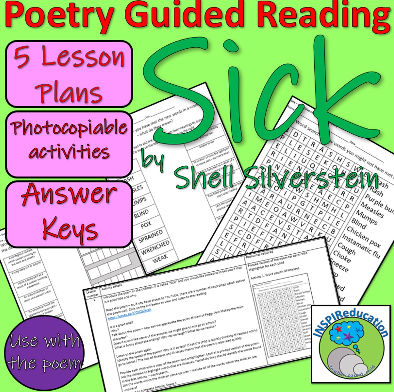 Guided Reading Poetry Bundle: SHELL SILVERSTEIN (Vol 3) Question Sets ...