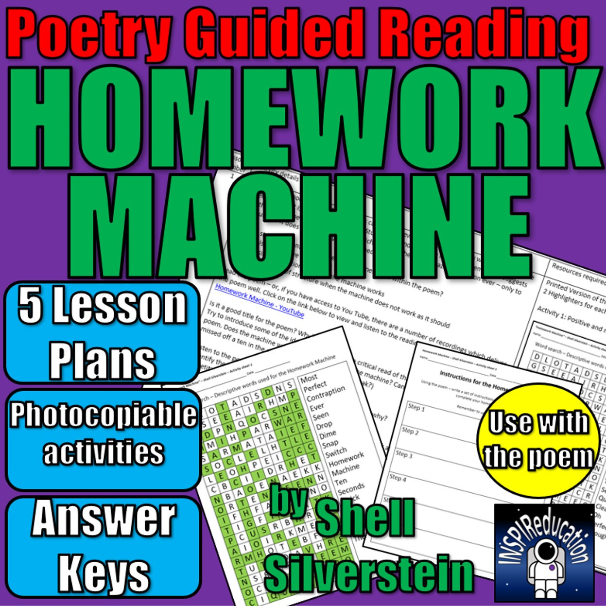 Guided Reading Poetry Bundle: SHELL SILVERSTEIN (Vol 3) Question Sets ...
