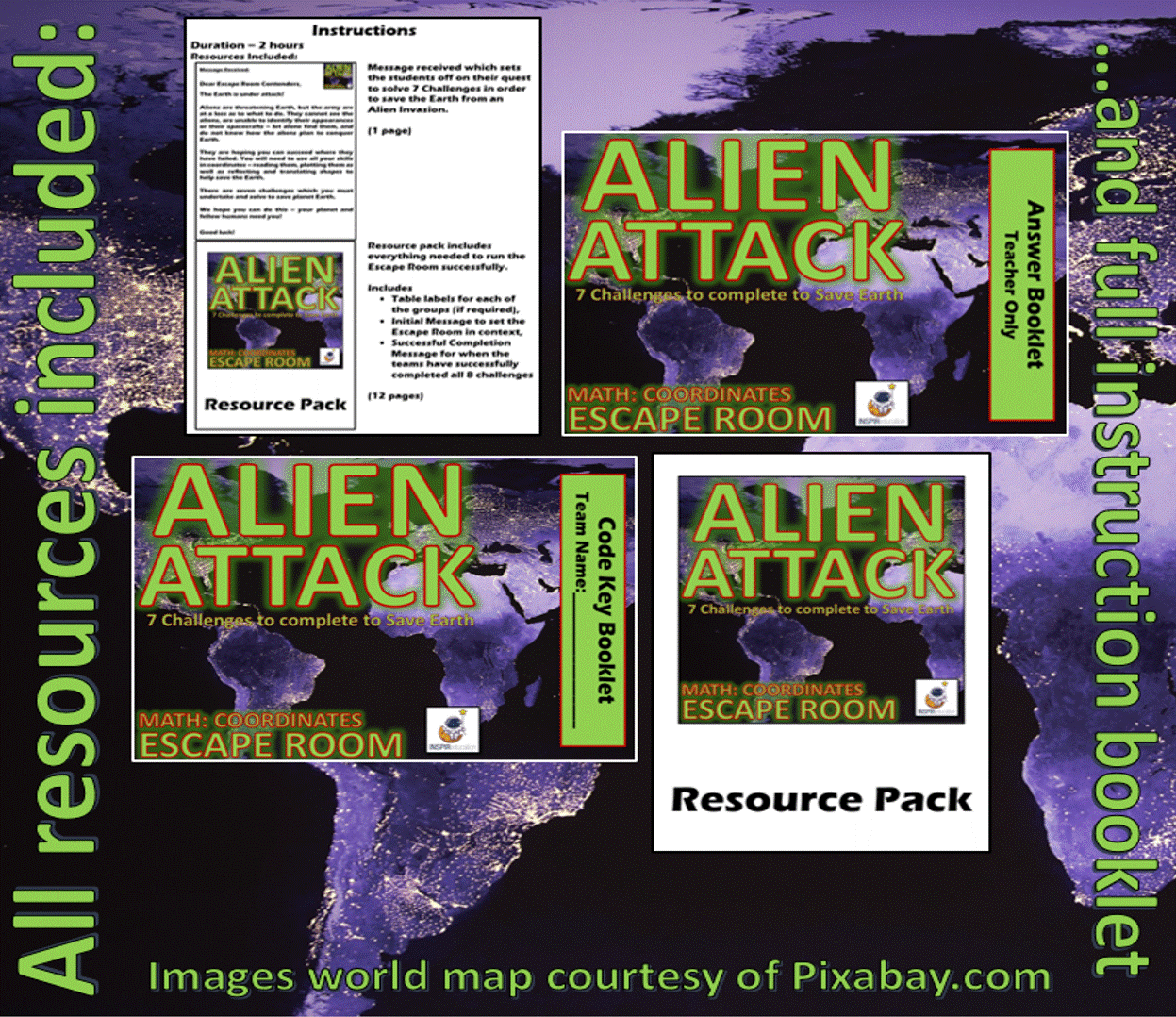 MATH COORDINATES: BUNDLE - Escape Room, Translate, Rotate, Reflect and ...