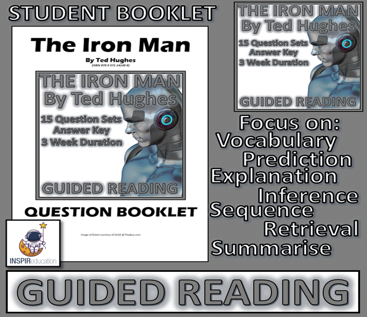 GUIDED READING: The Iron Man by Ted Hughes, Question Sets and Answer Keys