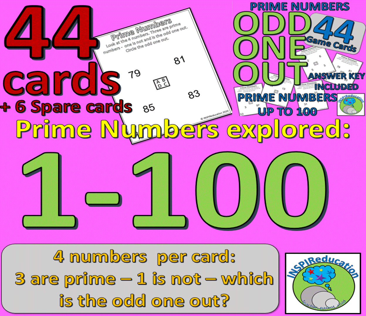 MATH GAME BUNDLE: Odd One Out - Number, 2D Shape, 3D Shape, Prime ...