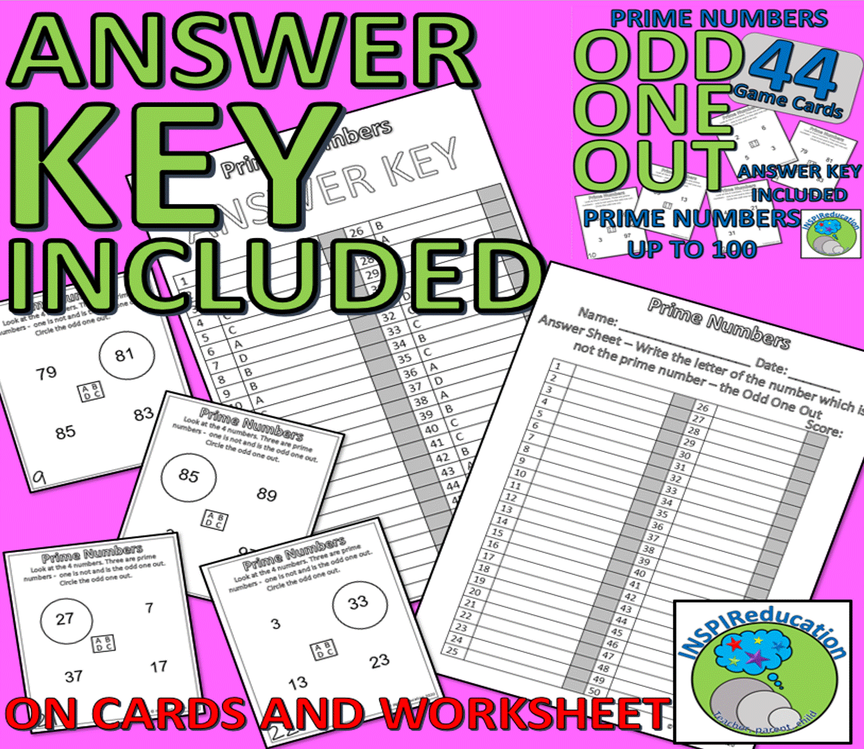 MATH GAME BUNDLE: Odd One Out - Number, 2D Shape, 3D Shape, Prime ...