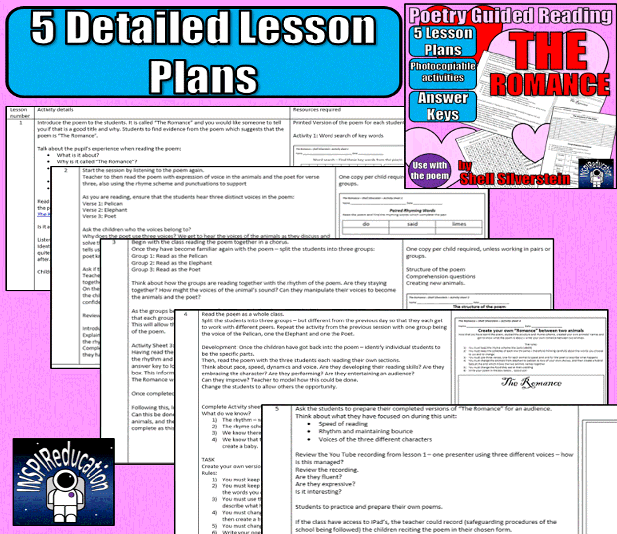 GUIDED READING POETRY: Shell Silverstein - The Romance, Lesson Plans ...