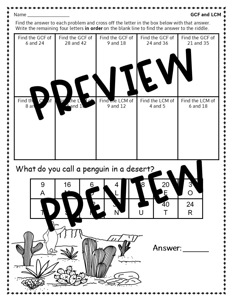 GCF and LCM Worksheets and Game - The Ladder Method - Amped Up Learning