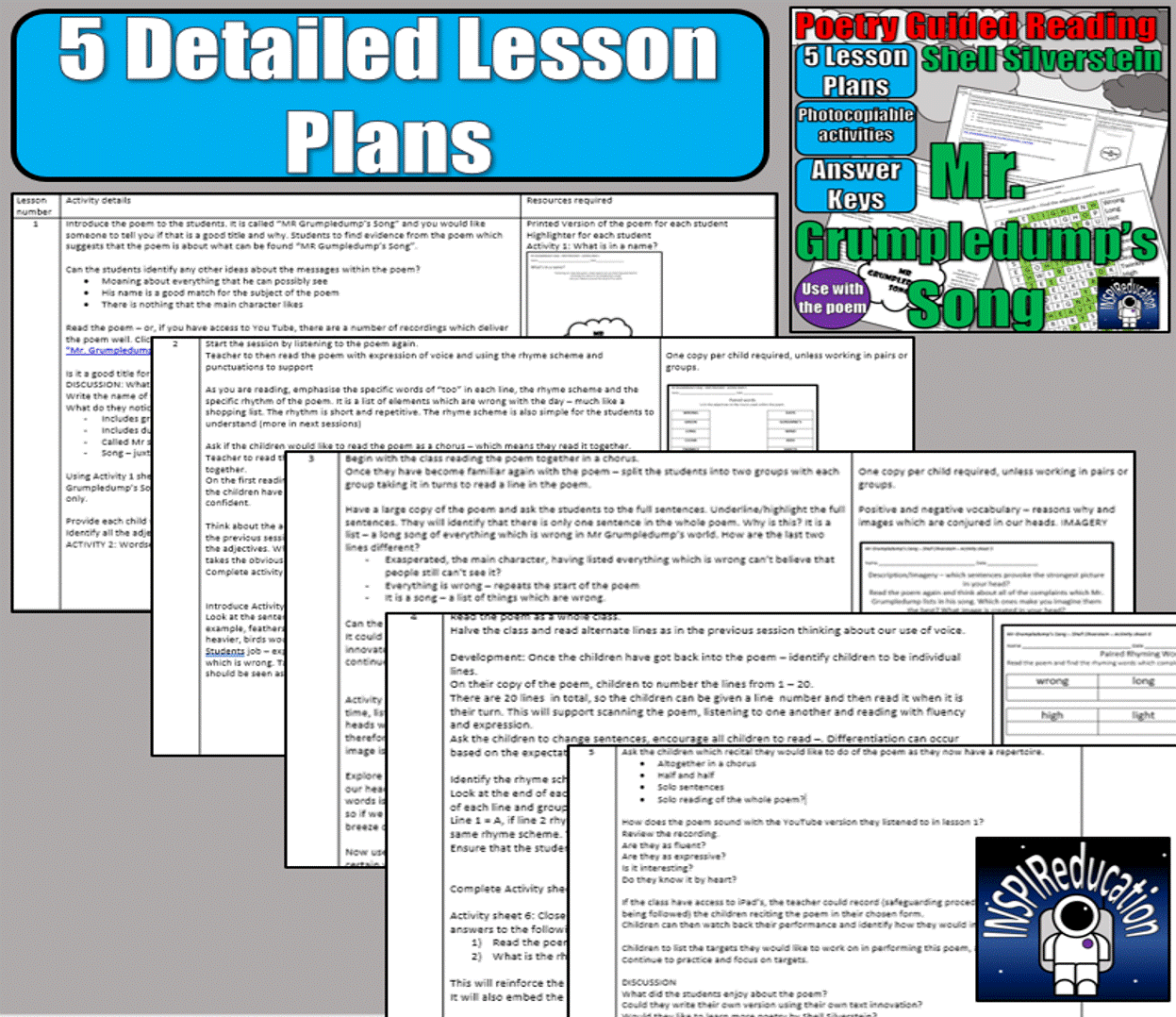 GUIDED READING POETRY: Shell Silverstein - Mr Grumpledump's Song ...