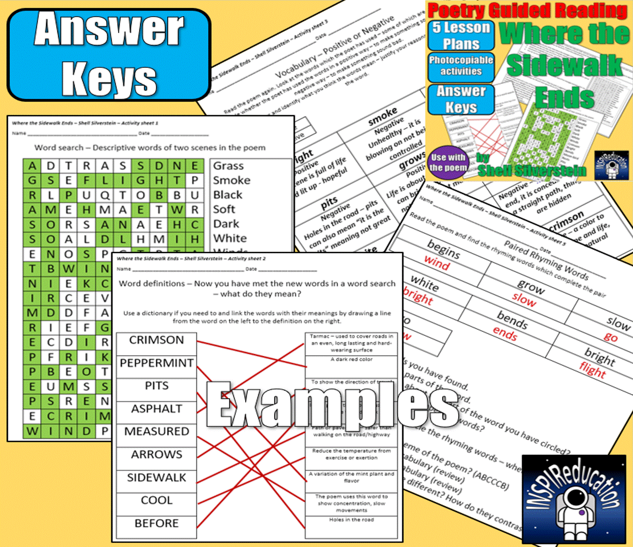 GUIDED READING POETRY BUNDLE: Shell Silverstein, 8 Poems, Lesson Plans ...