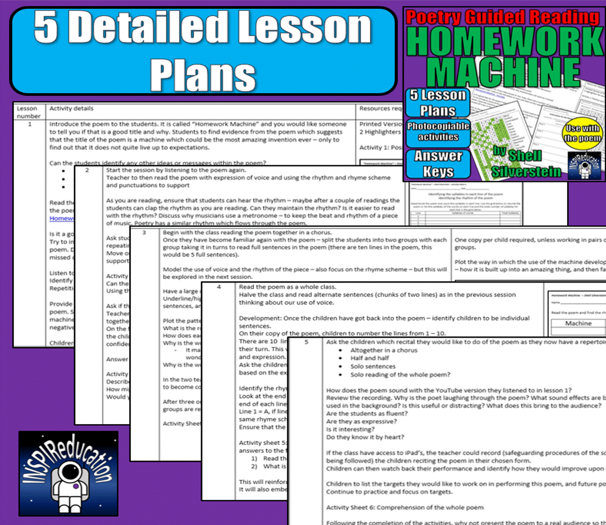 GUIDED READING POETRY BUNDLE: Shell Silverstein, 8 Poetry Plans ...