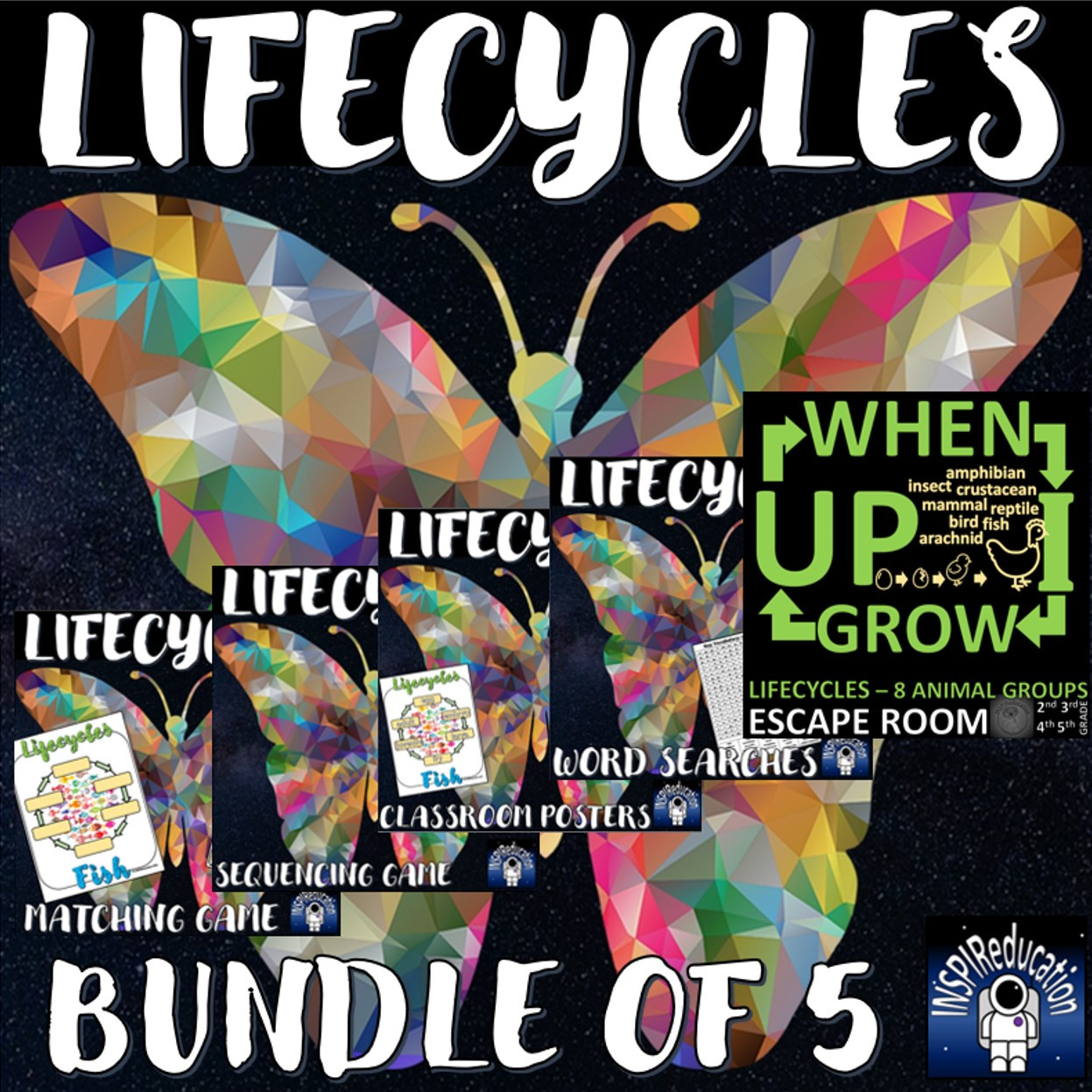 SCIENCE: Life Cycles Bundle - 5 Activities, Escape Room, Matching Game ...