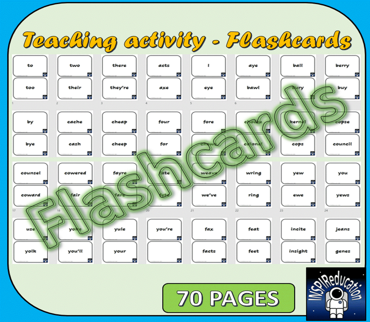 ELA HOMOPHONE BUNDLE: 3 Activities - Flashcards, Snap Card Game ...