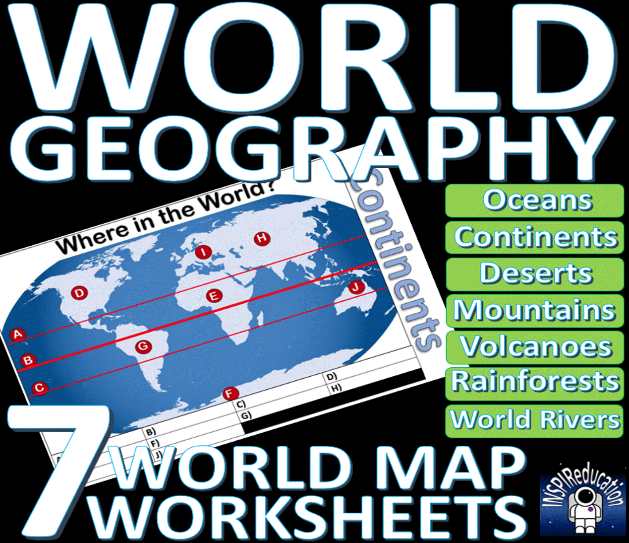 World Geography Knowledge: MAPPING - Position, Global location, Print ...