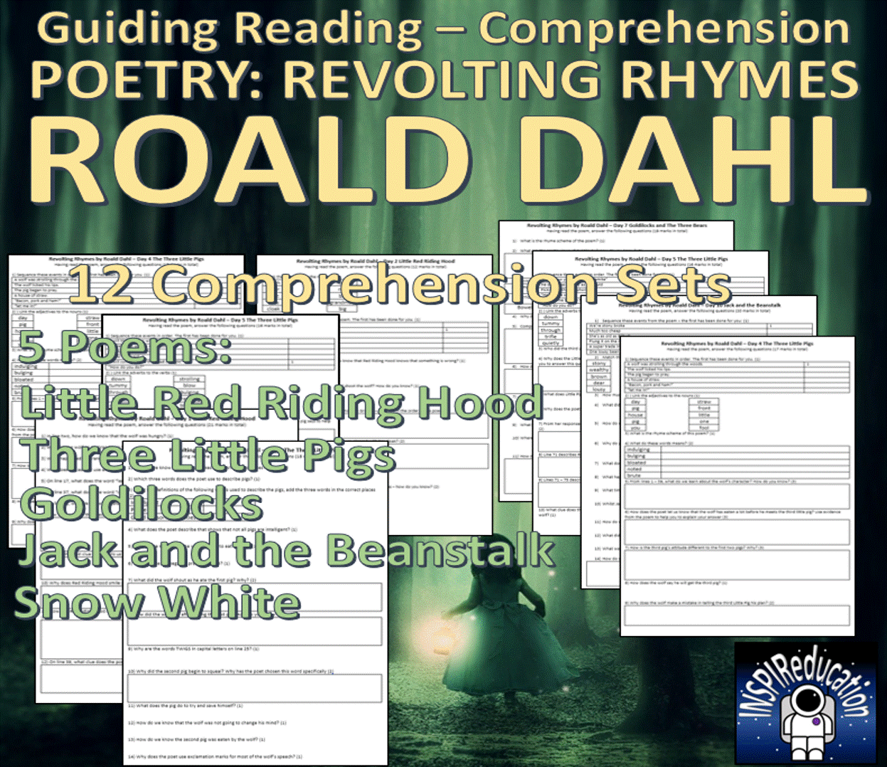 GUIDED READING POETRY: Roald Dahl's Revolting Rhymes: 12 Comprehension ...