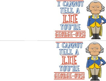 George Washington "I Cannot Tell a Lie" Historical Valentine's Cards
