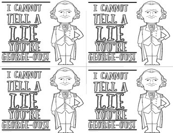 George Washington "I Cannot Tell a Lie" Historical Valentine's Cards