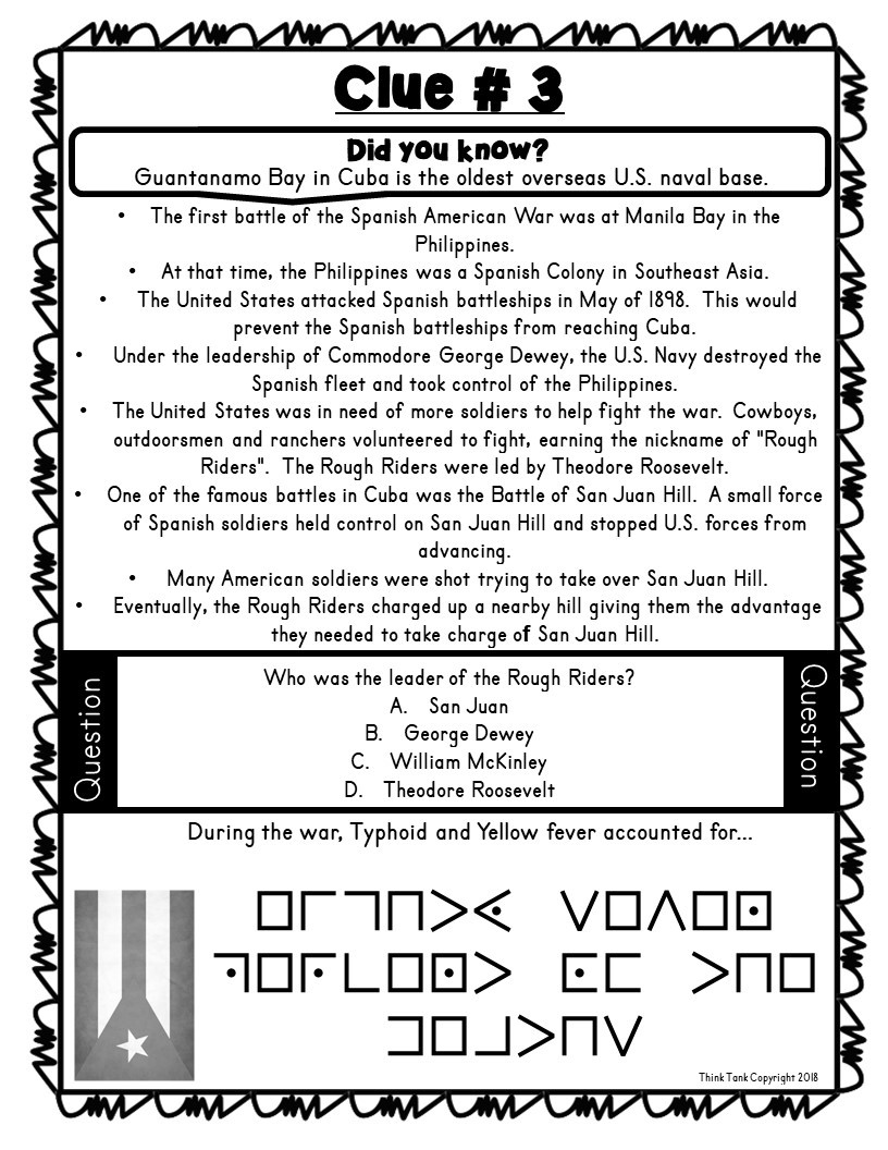 Spanish American War ESCAPE ROOM! - Amped Up Learning