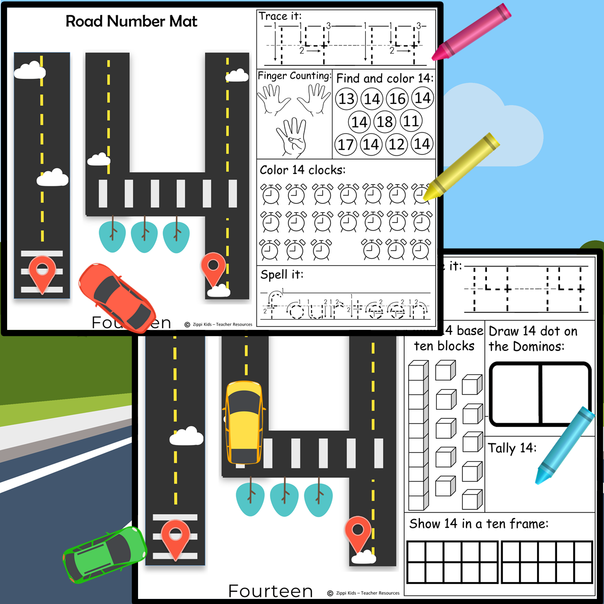 Road Mats - Road Activities Mats for Letters, Numbers 0-20 & 2D Shapes ...