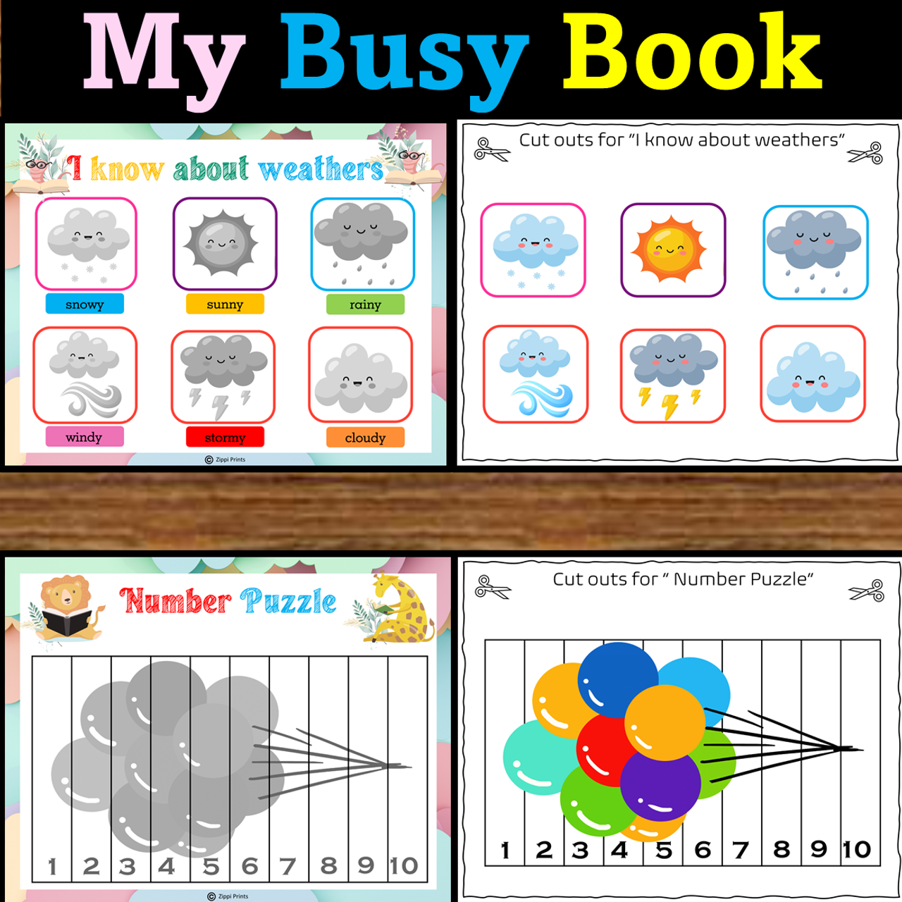 Busy Book, Toddler/Prek learning activities, Interactive Busy binder ...