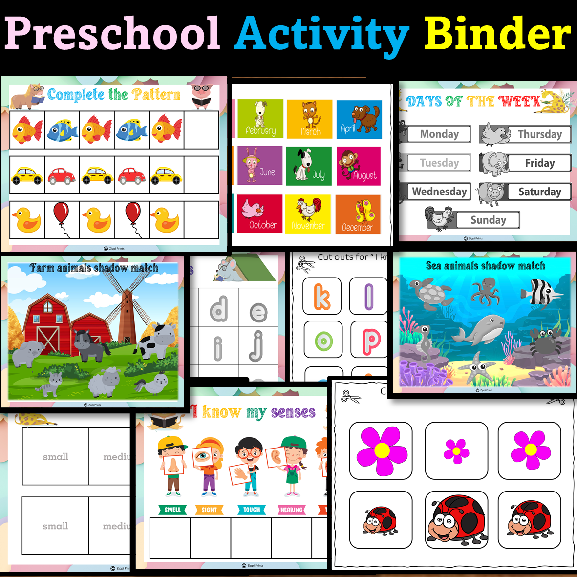 Busy Book, Toddler/Prek learning activities, Interactive Busy binder ...