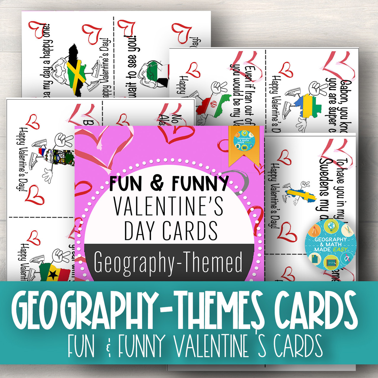 GEOGRAPHY: FUN & FUNNY VALENTINE'S DAY CARDS FOR THE SOCIAL STUDIES ...