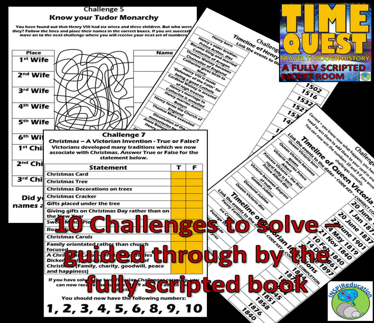 Fully Scripted World HISTORY ESCAPE ROOM: 5 time periods, 10 Challenges ...
