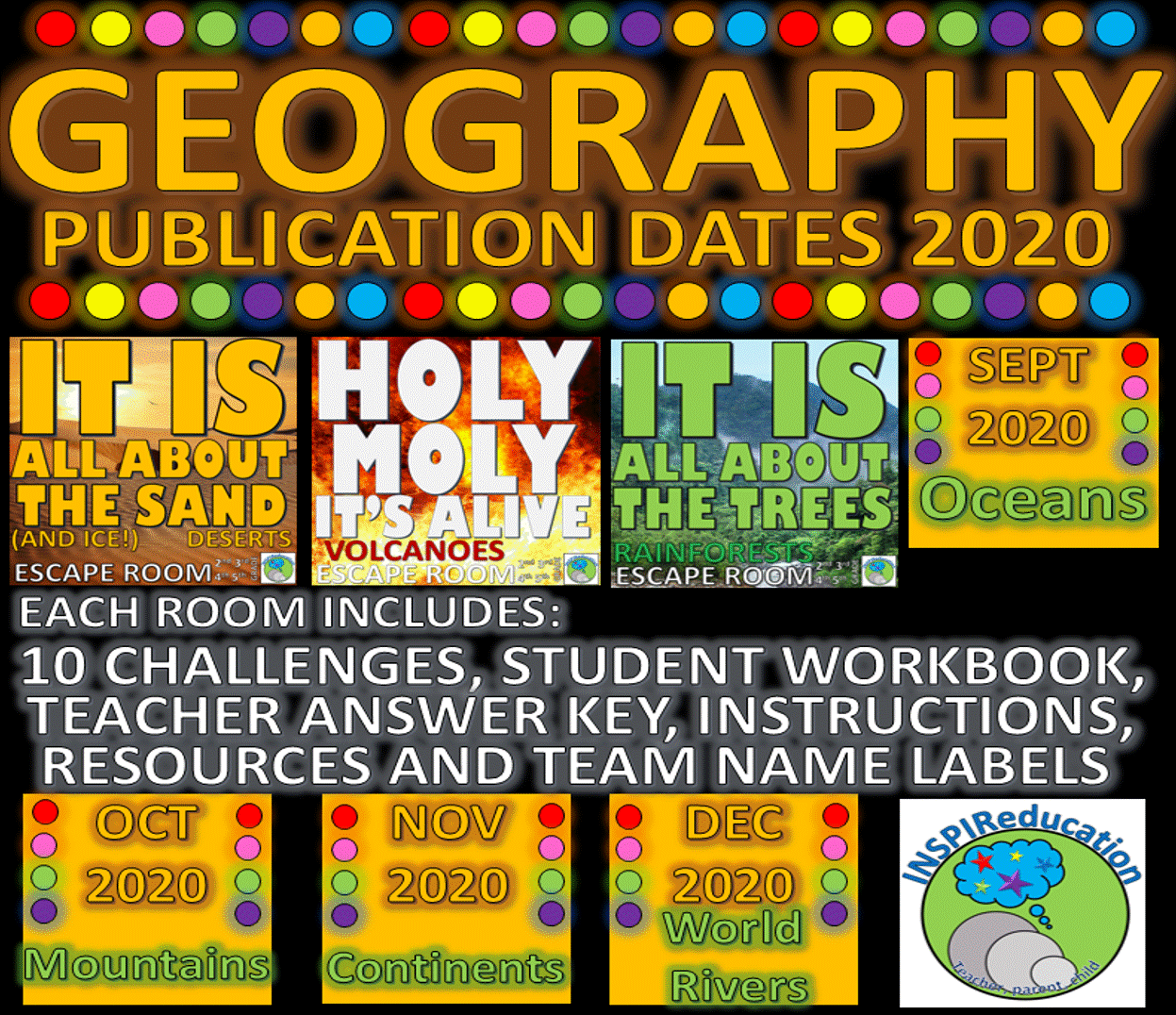 GEOGRAPHY ESCAPE ROOM BUNDLE: 9 Rooms, 9 Themes, Over 80 Challenges ...