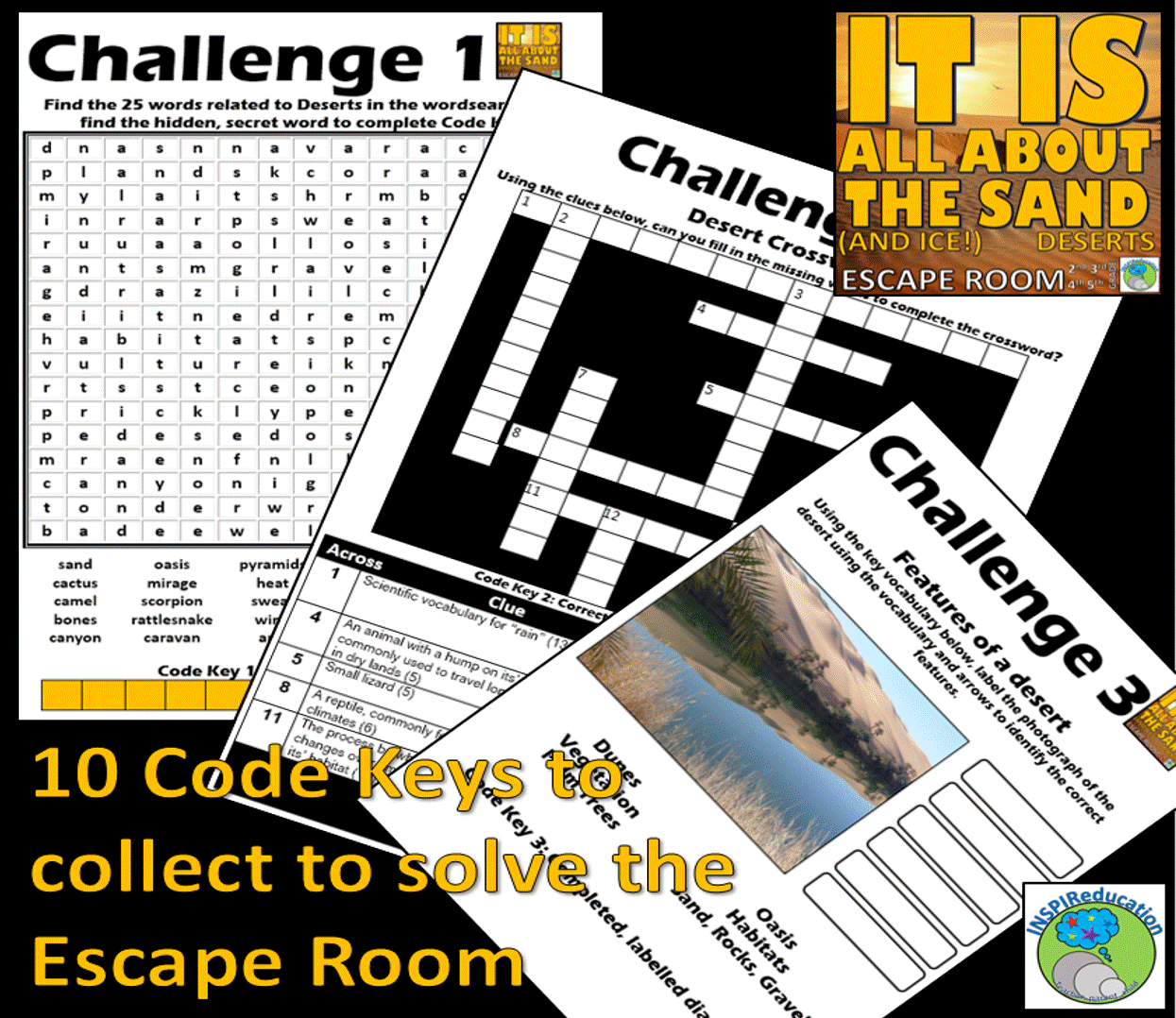 Geography ESCAPE ROOM: DESERTS - 10 Challenges, Resources, Student ...