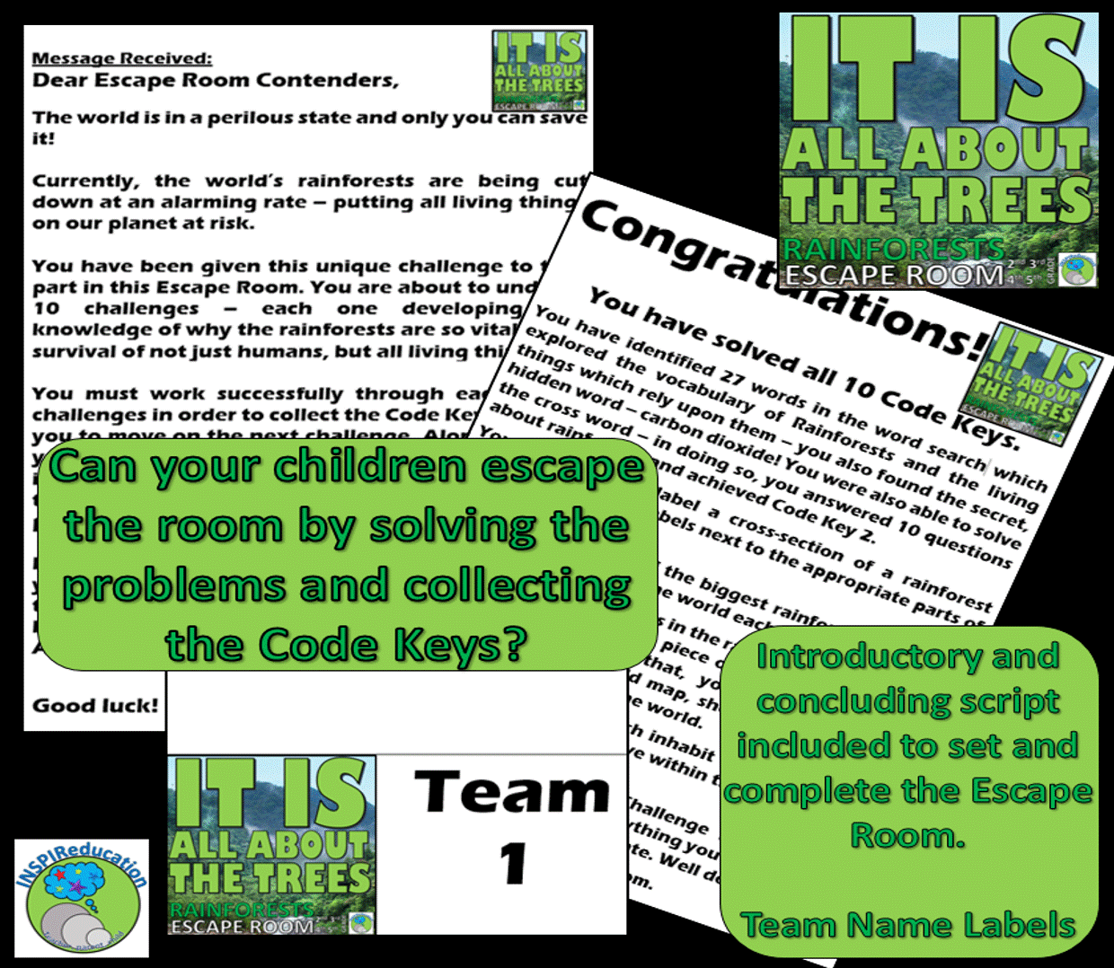 Geography ESCAPE ROOM: Rainforests - 10 Challenges, Resources, Answer ...