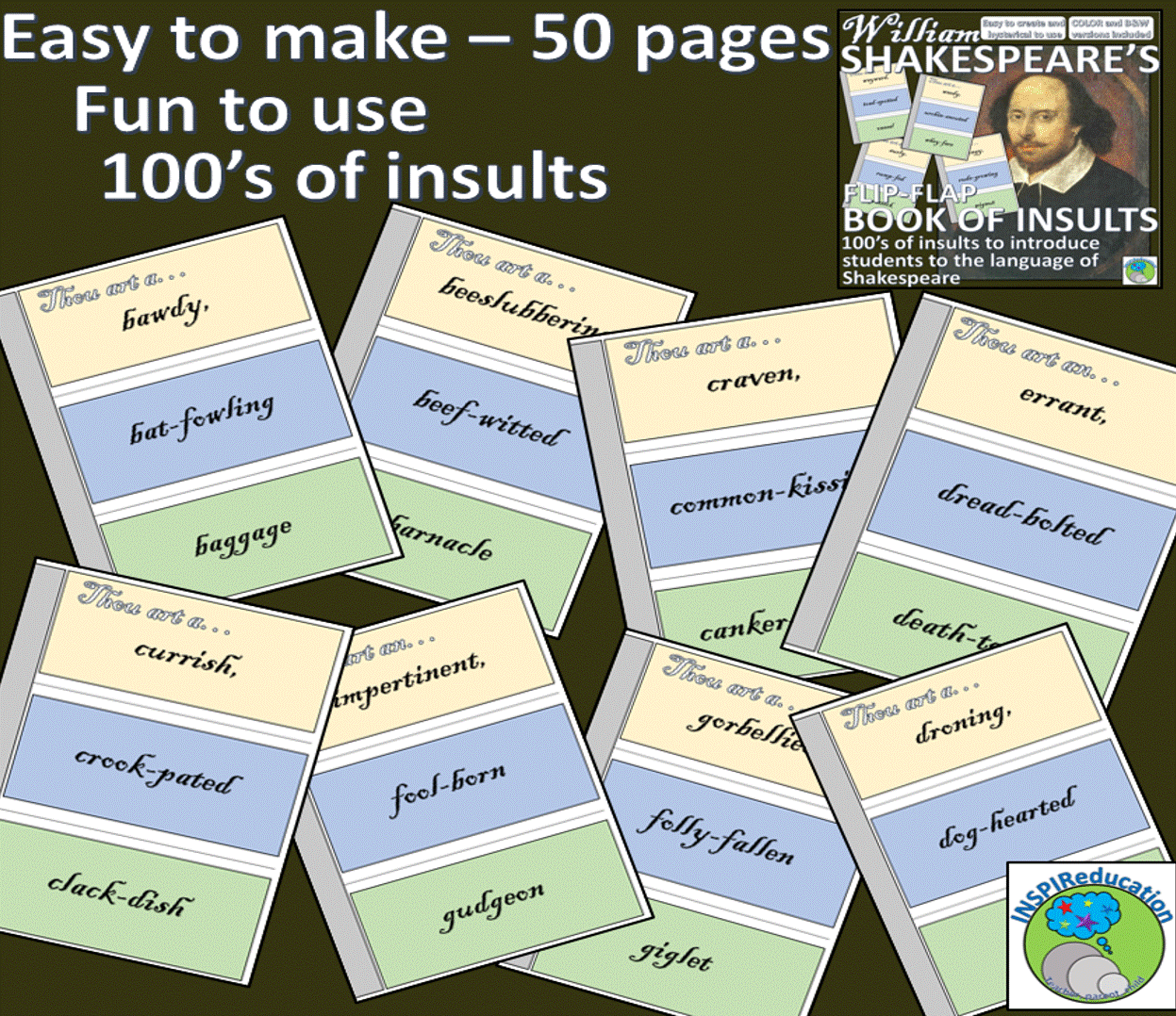 WILLIAM SHAKESPEARE: Book of Insults (Flip Flap Book) Developing ...