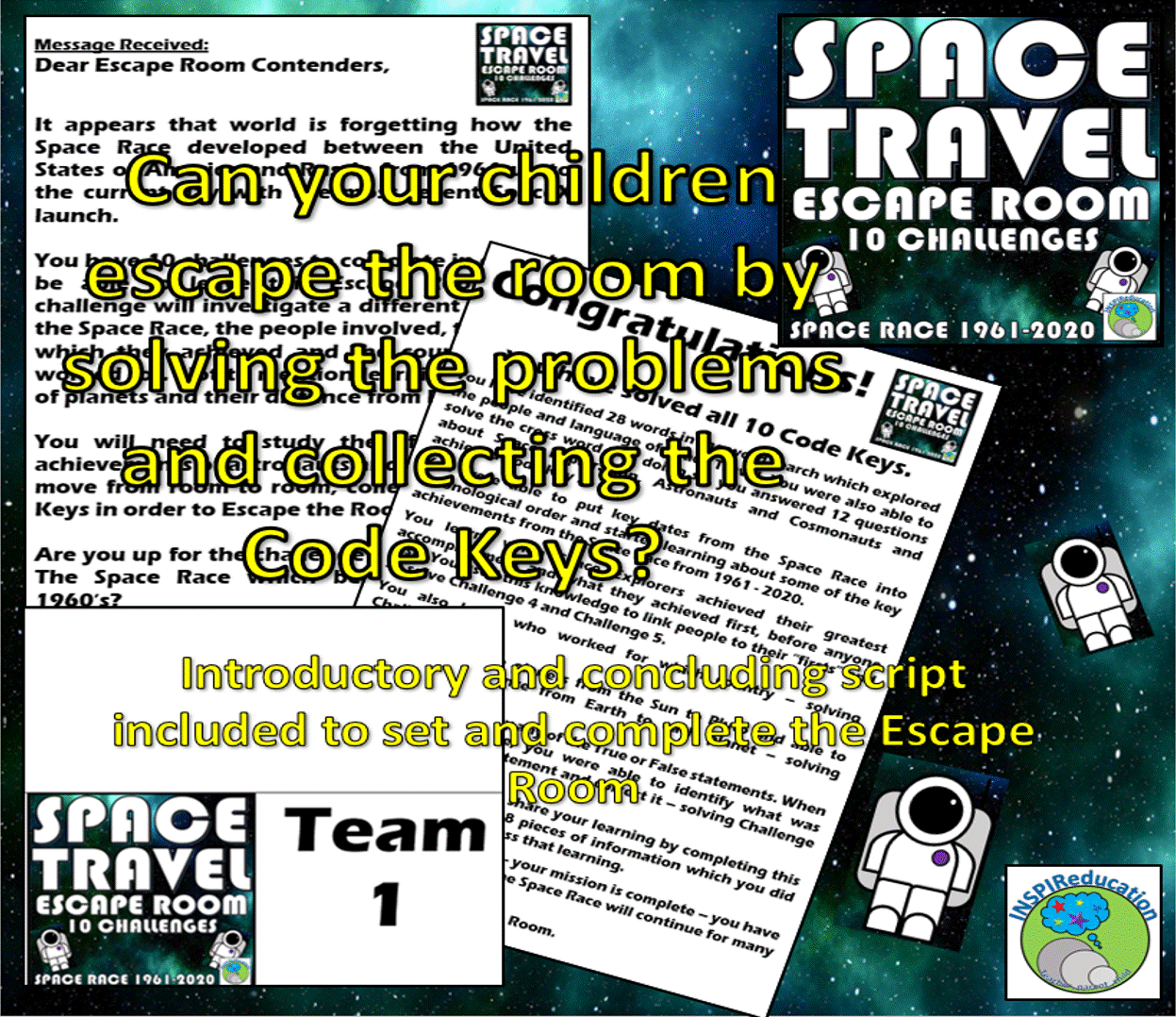 SPACE RACE ESCAPE ROOM: USA vs RUSSIA 1961 - 2020, 10 Challenges ...