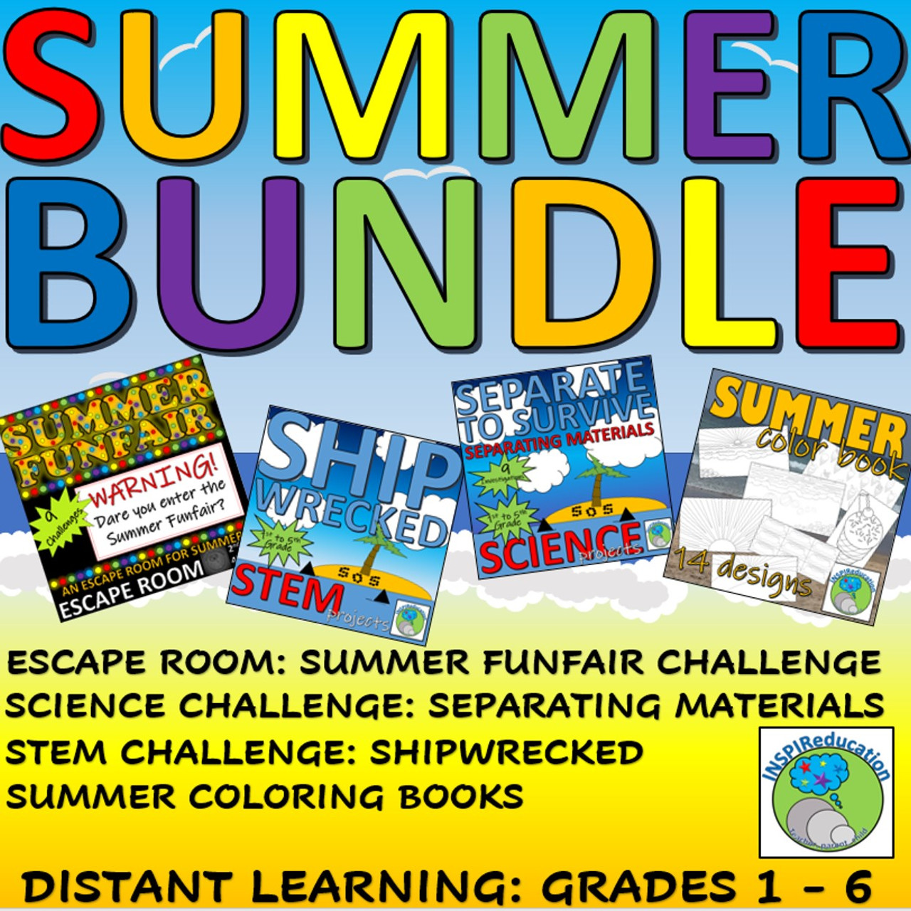 SUMMER BUNDLE: 5 Activities: Escape Room, STEM challenge, Science ...