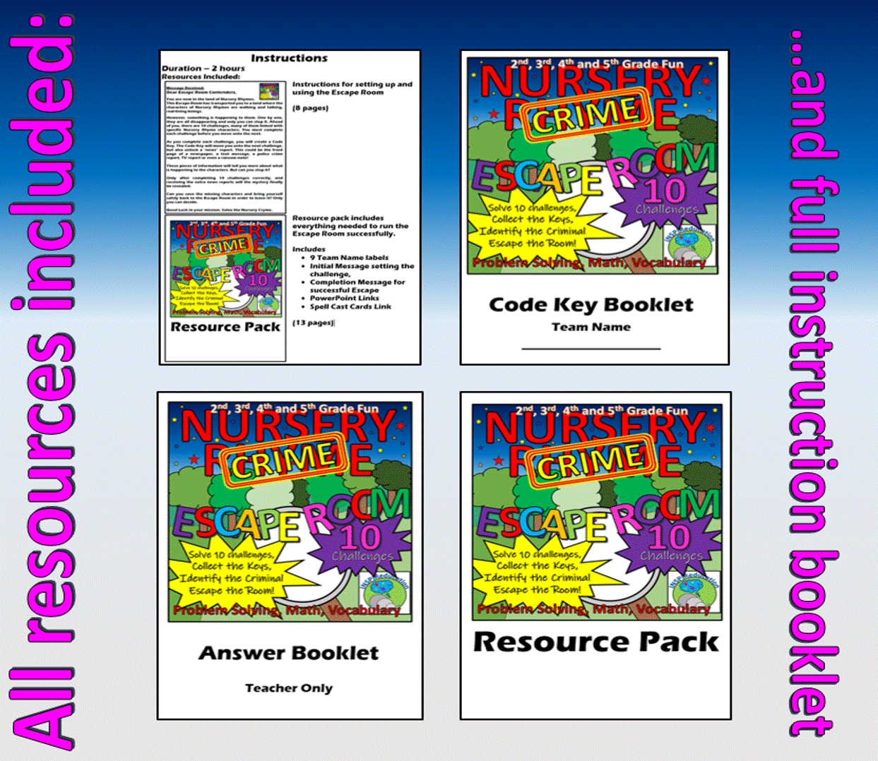 ESCAPE ROOM/PLAYSCRIPT BUNDLE: Nursery Crime, 10 Challenges and ...