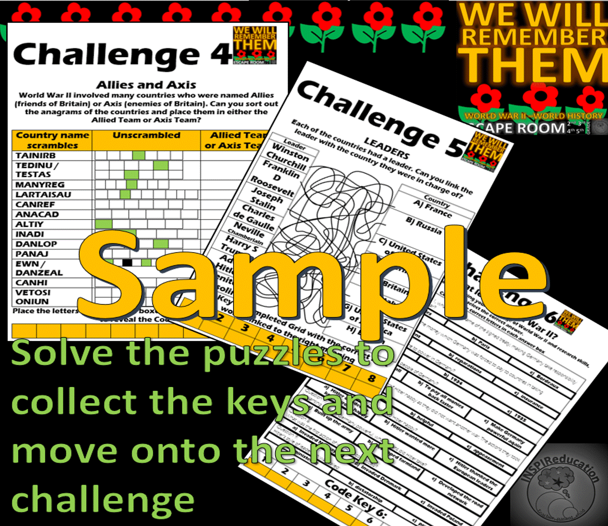 ESCAPE ROOM - History: World War 2 - 9 Challenges, Student Workbook ...