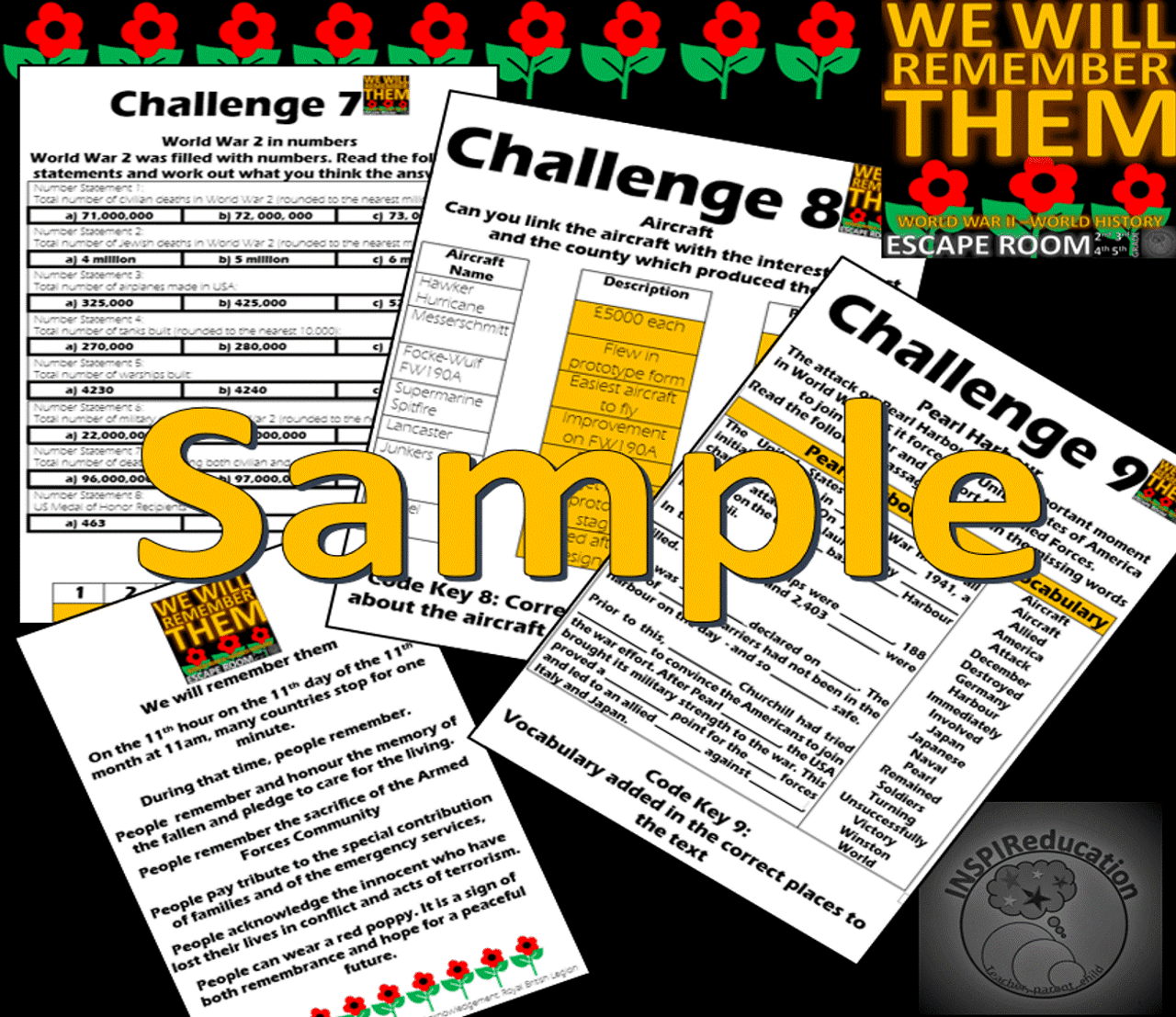 ESCAPE ROOM - History: World War 2 - 9 Challenges, Student Workbook ...