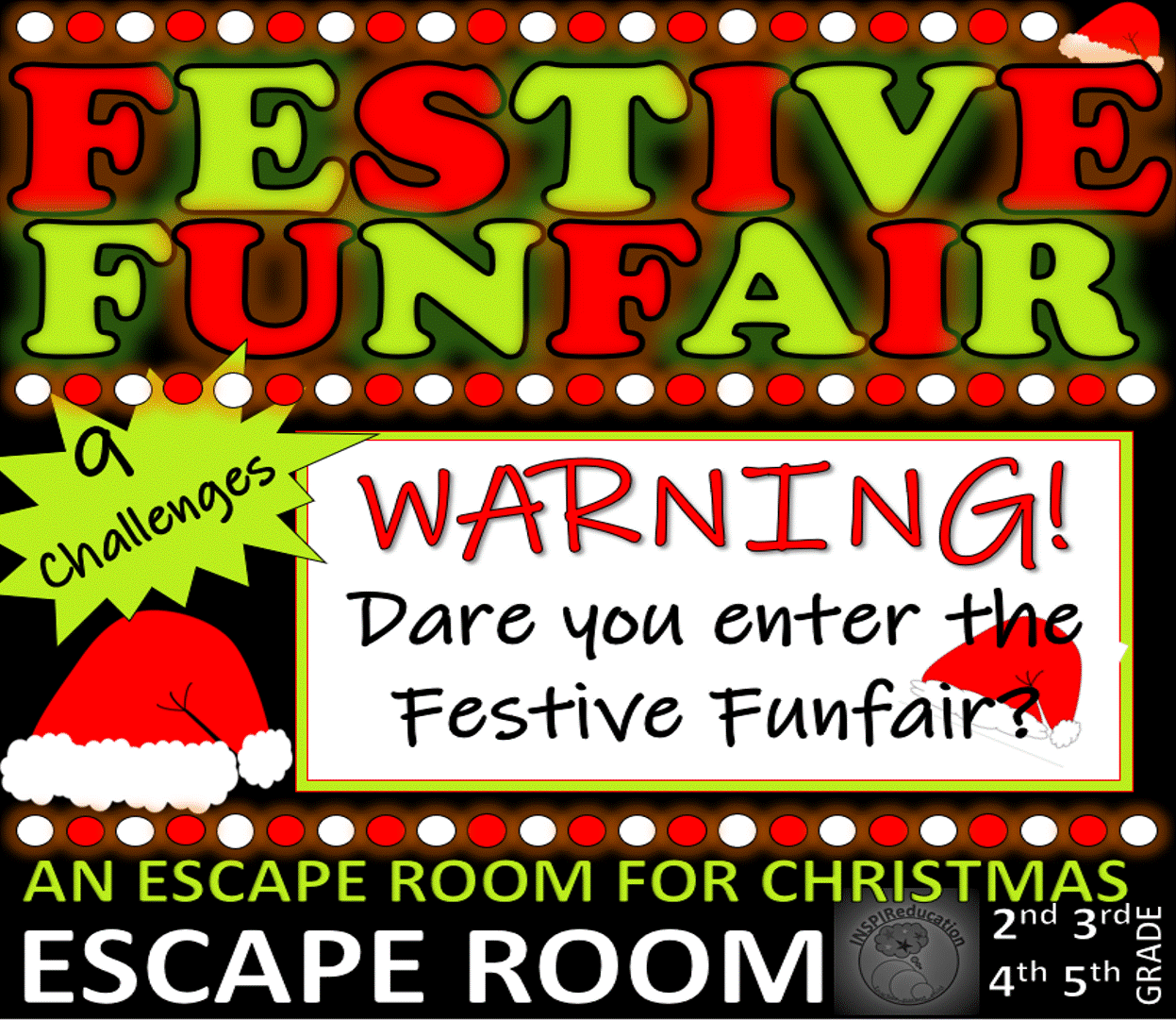 Christmas ESCAPE ROOM: Festive Funfair - 9 Challenges, Student Workbook ...