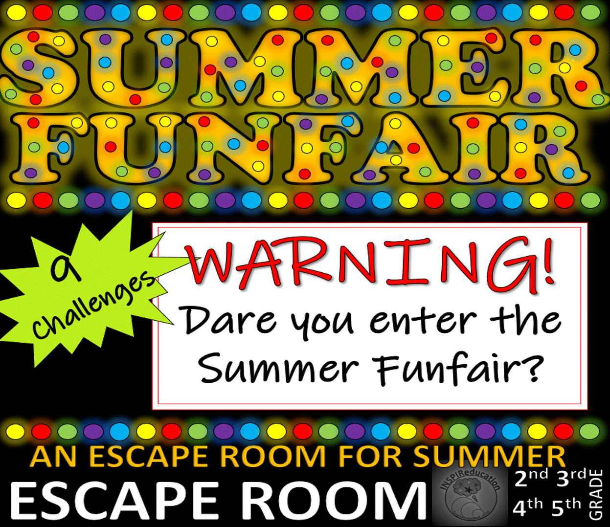 Summer ESCAPE ROOM: 9 Challenges, Student Workbook, Resources, Answer Key