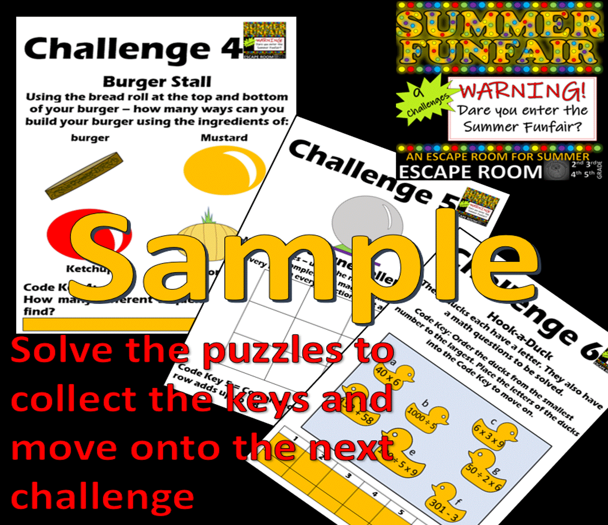 Summer ESCAPE ROOM: 9 Challenges, Student Workbook, Resources, Answer Key