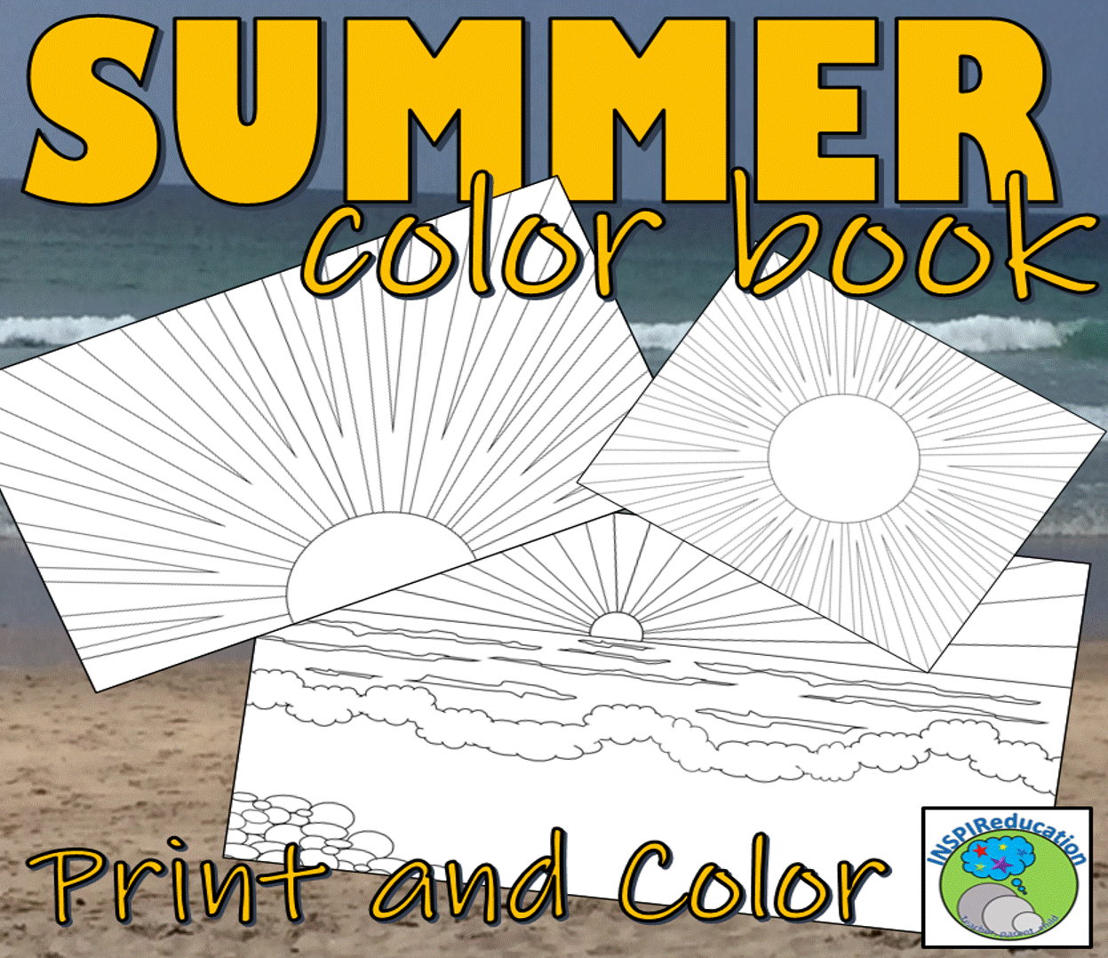 SUMMER COLORING PROJECT BOOK - 14 different designs