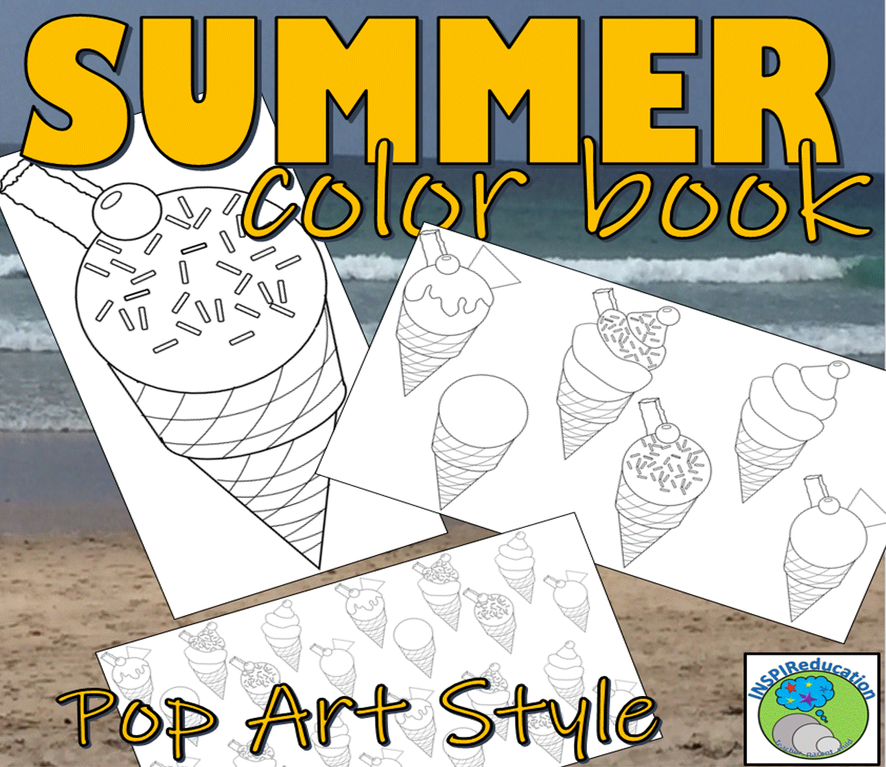 SUMMER COLORING PROJECT BOOK - 14 different designs