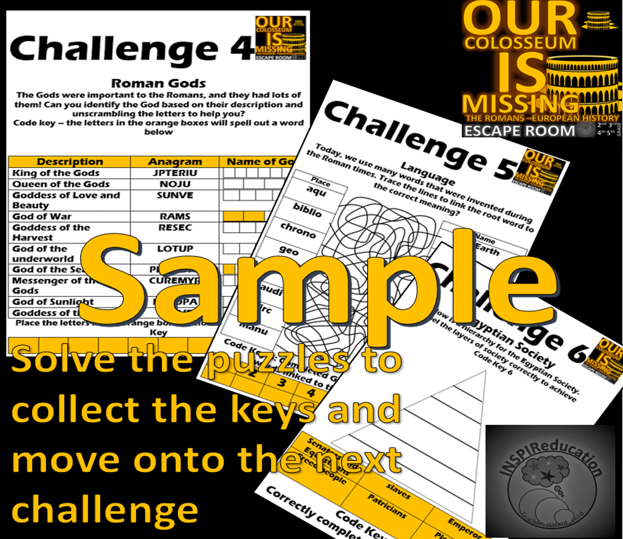 History ESCAPE ROOM: The Romans - 9 Challenges, Student Workbook ...